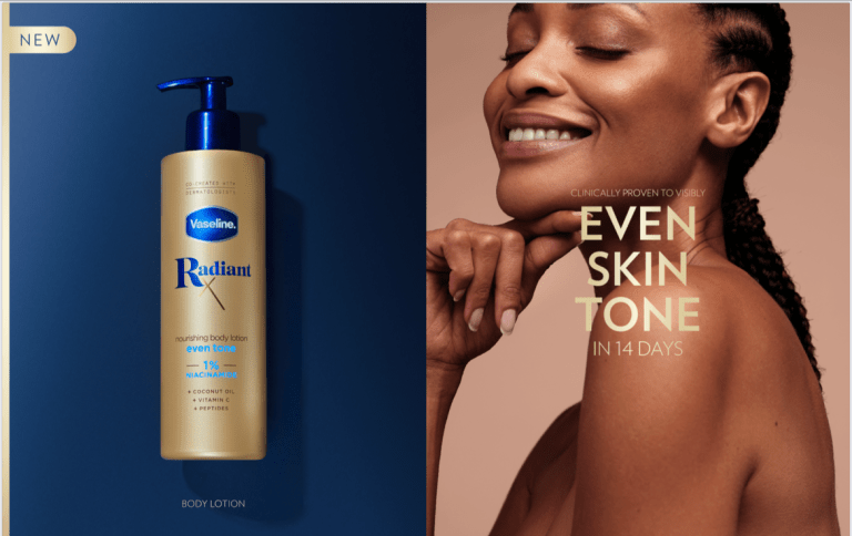 The Vaseline Radiant X Collection Prioritizing Melanated Skin